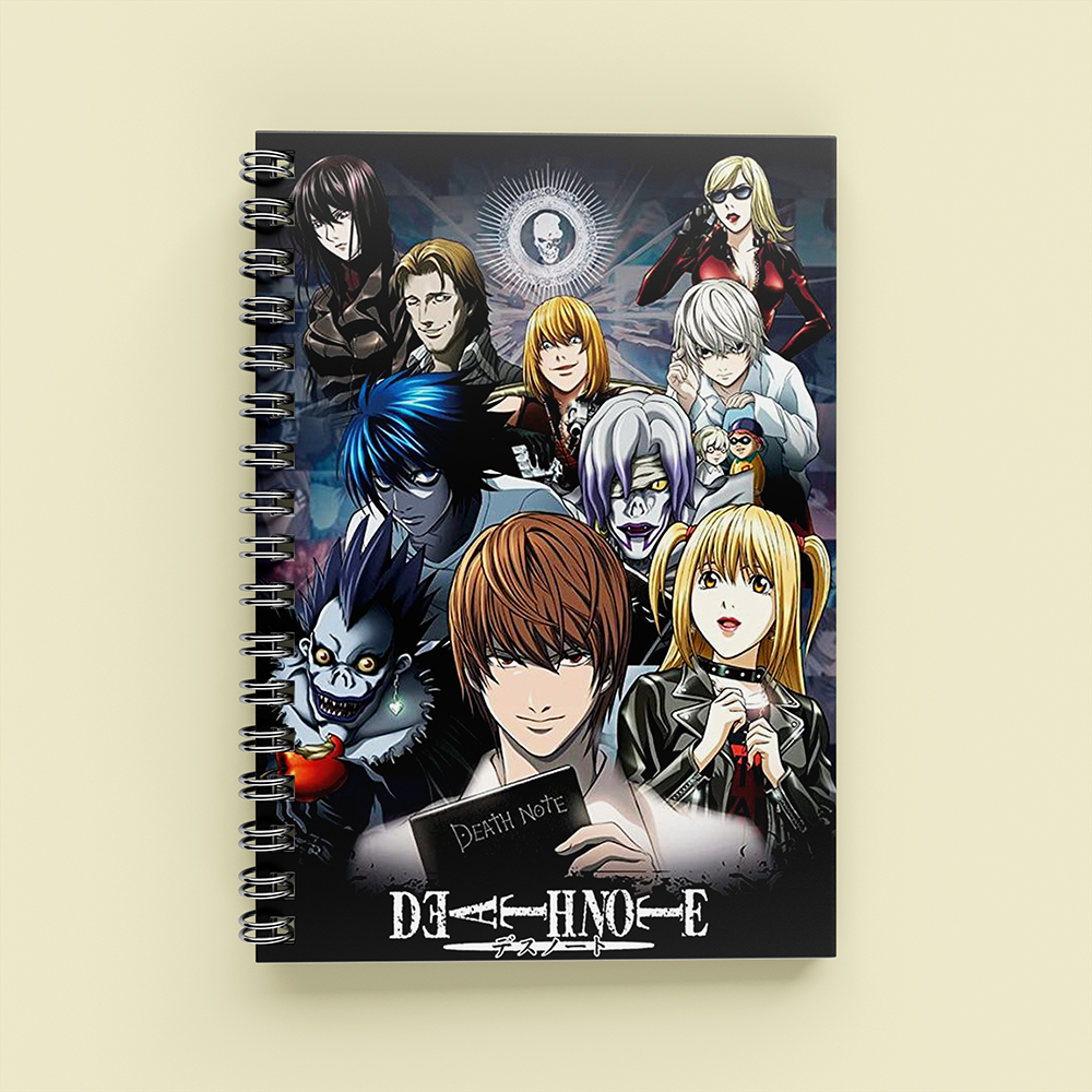 Sổ Tay Anime Death Note A5 Lò Xo 120 Trang Kẻ Ngang Đen Ngầu Aisobook ...