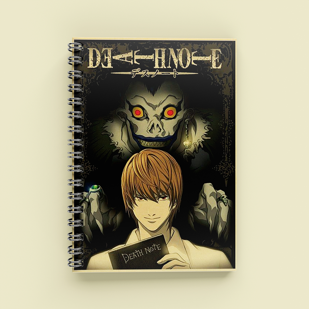 Sổ Tay Anime Death Note A5 Lò Xo 120 Trang Kẻ Ngang Đen Ngầu Aisobook ...
