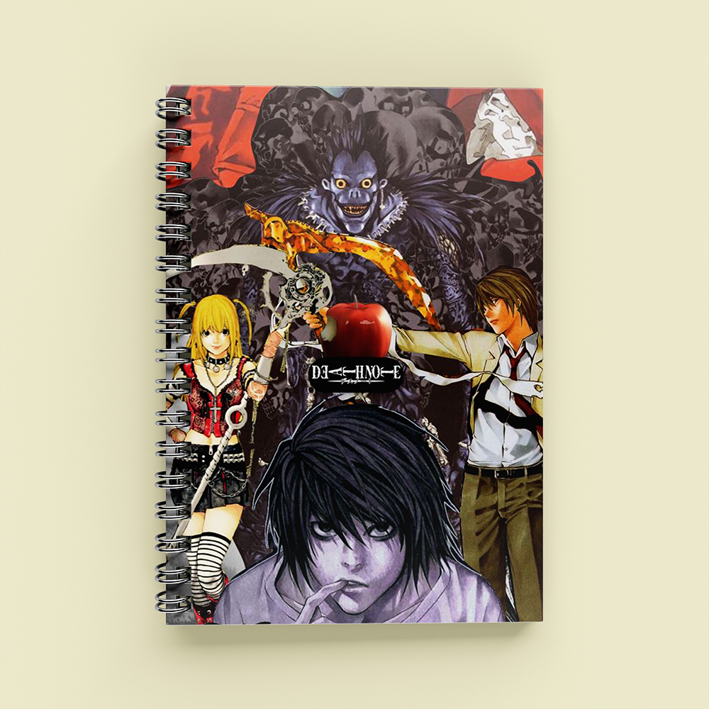 Sổ Tay Anime Death Note A5 Lò Xo 120 Trang Kẻ Ngang Đen Ngầu Aisobook ...