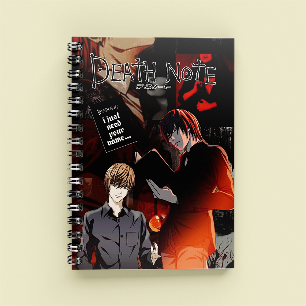 Sổ Tay Anime Death Note A5 Lò Xo 120 Trang Kẻ Ngang Đen Ngầu Aisobook ...
