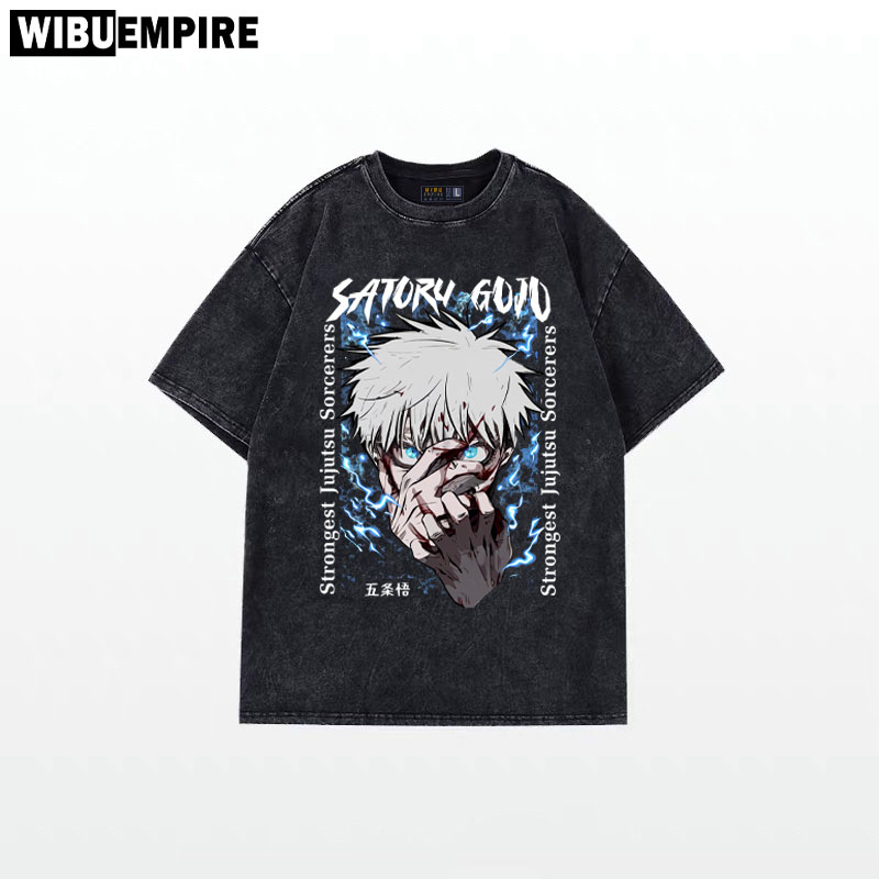 WIBU EMPIRE | Áo Thun Wash Form Rộng Gojo Satoru | Anime Jujutsu Kaisen ...