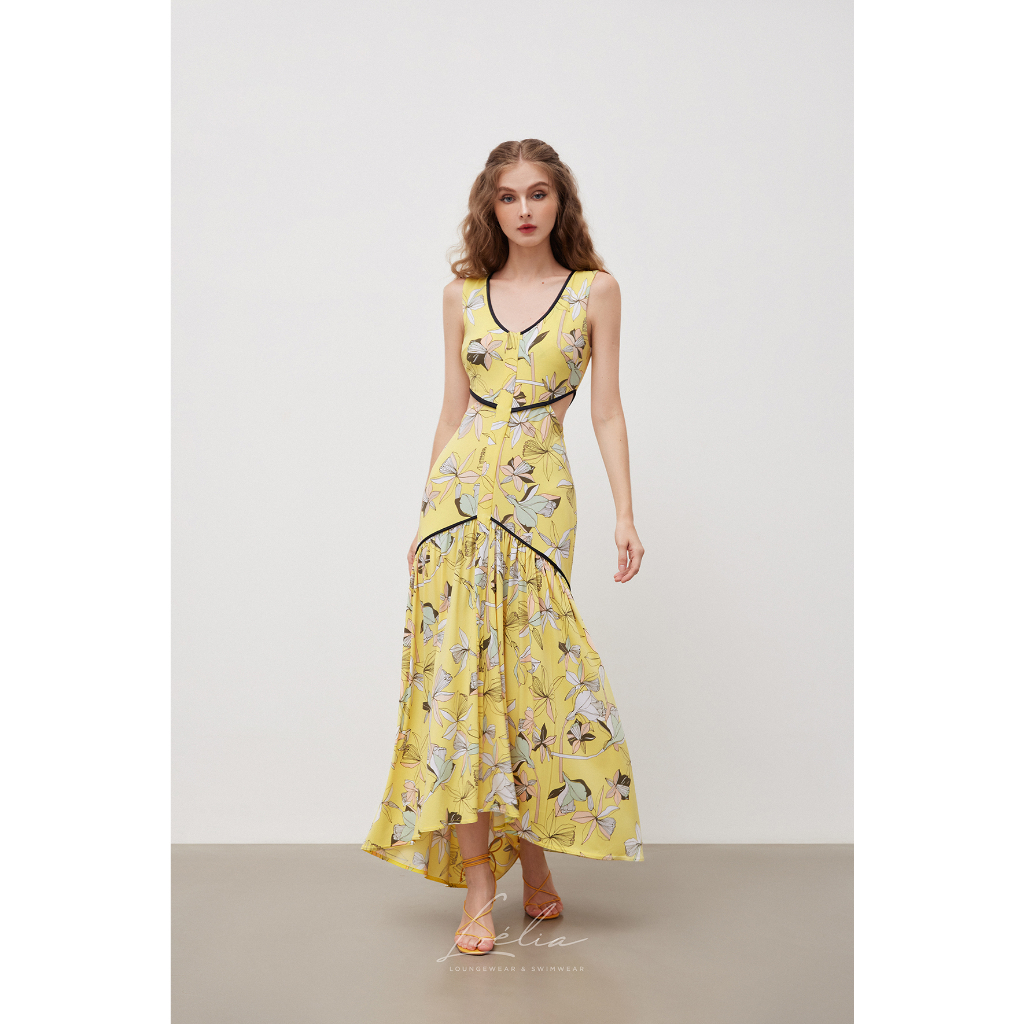 LOÉLIA - Váy cut-out eo hoa vàng Poppy | Shopee Việt Nam
