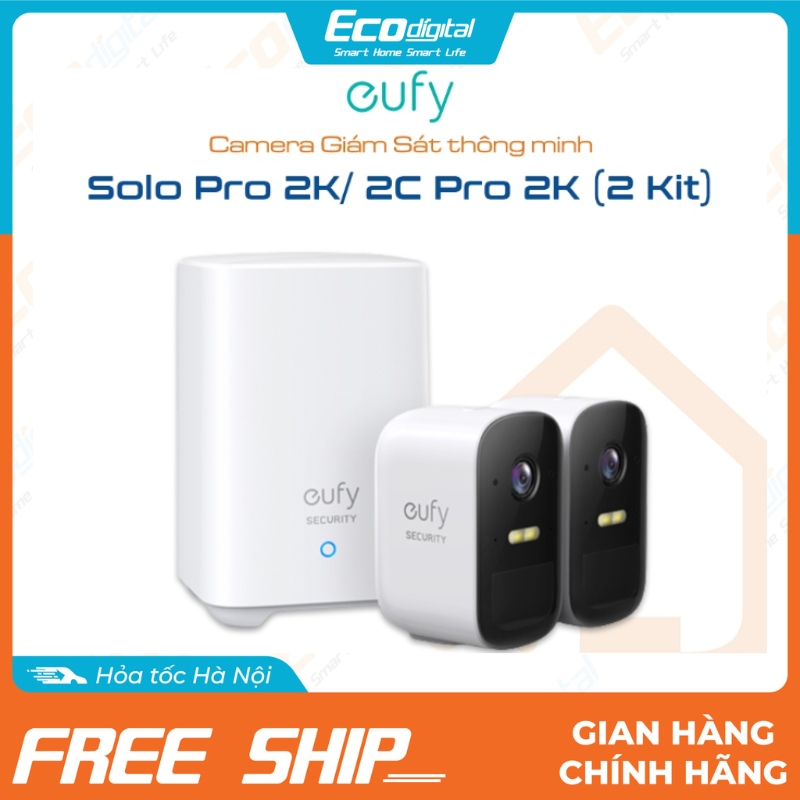 Camera an ninh EUFY 2C Solo Pro 2K 2C Pro (2 Kit) 2K Cam ngoài trời ...