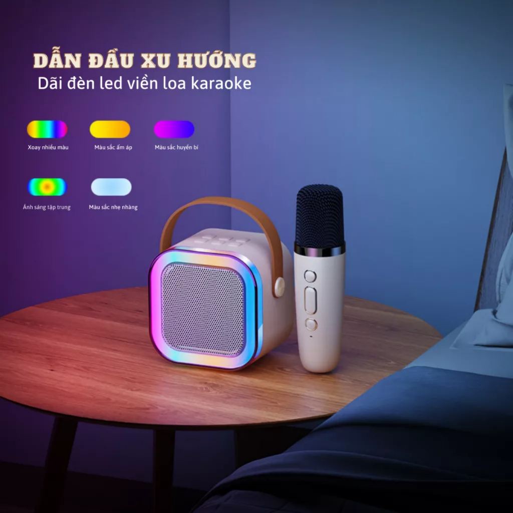 Loa Bluetooth Karaoke Mini K12 kèm mic không dây công suất 5W | Shopee ...