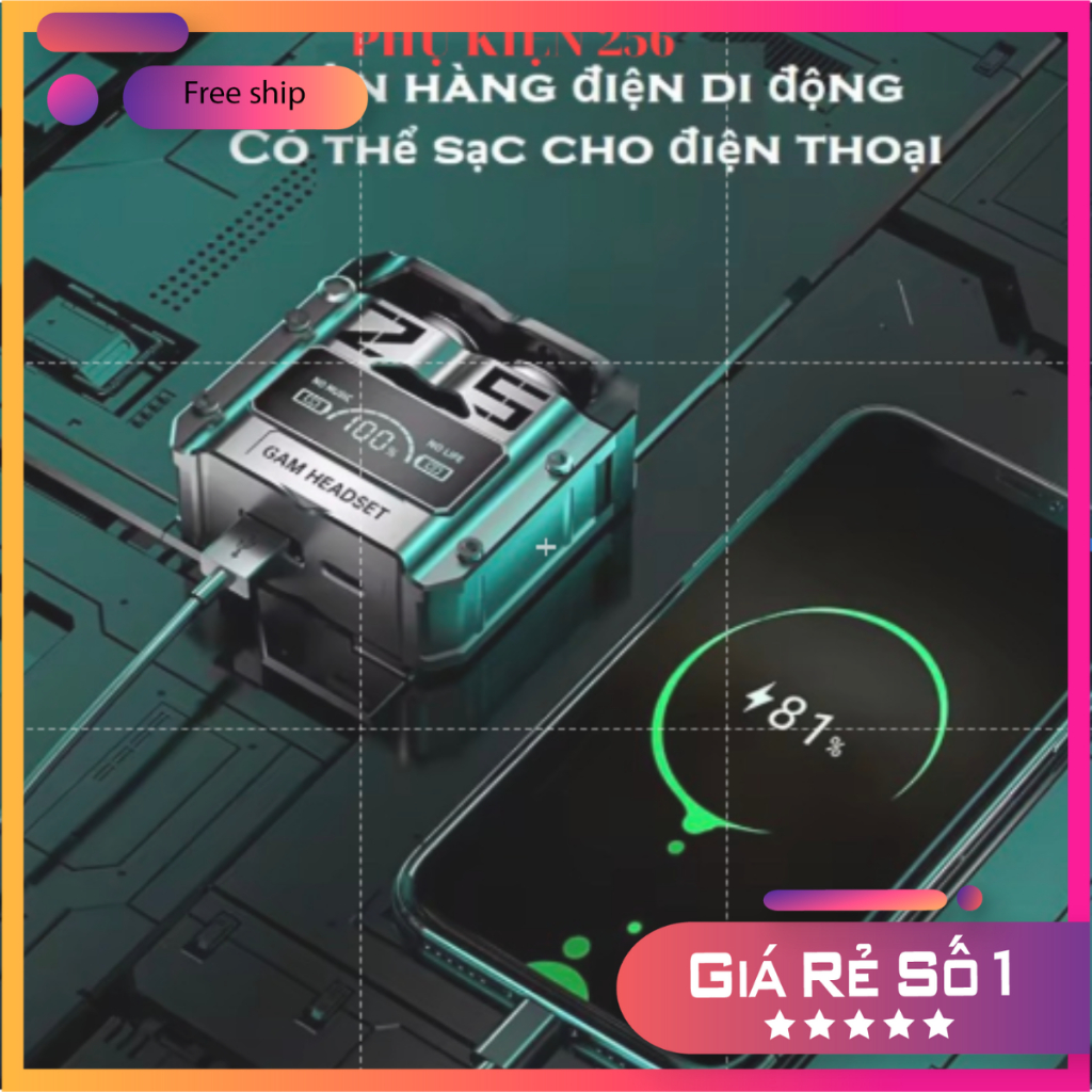 Tai nghe Bluetoot Gaming M25 V5.3 pin trâu, màn hình kỹ thuật số, kiểu ...