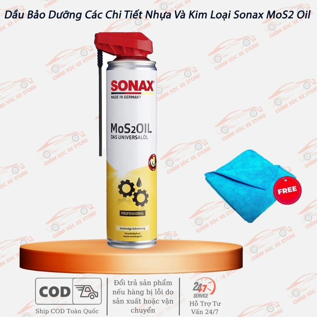 [Tặng Khăn] Chai Bảo Vệ Bảo Dưỡng Các Chi Tiết Nhựa Và Kim Loại Sonax MoS2 Oil 339400 400ML ...