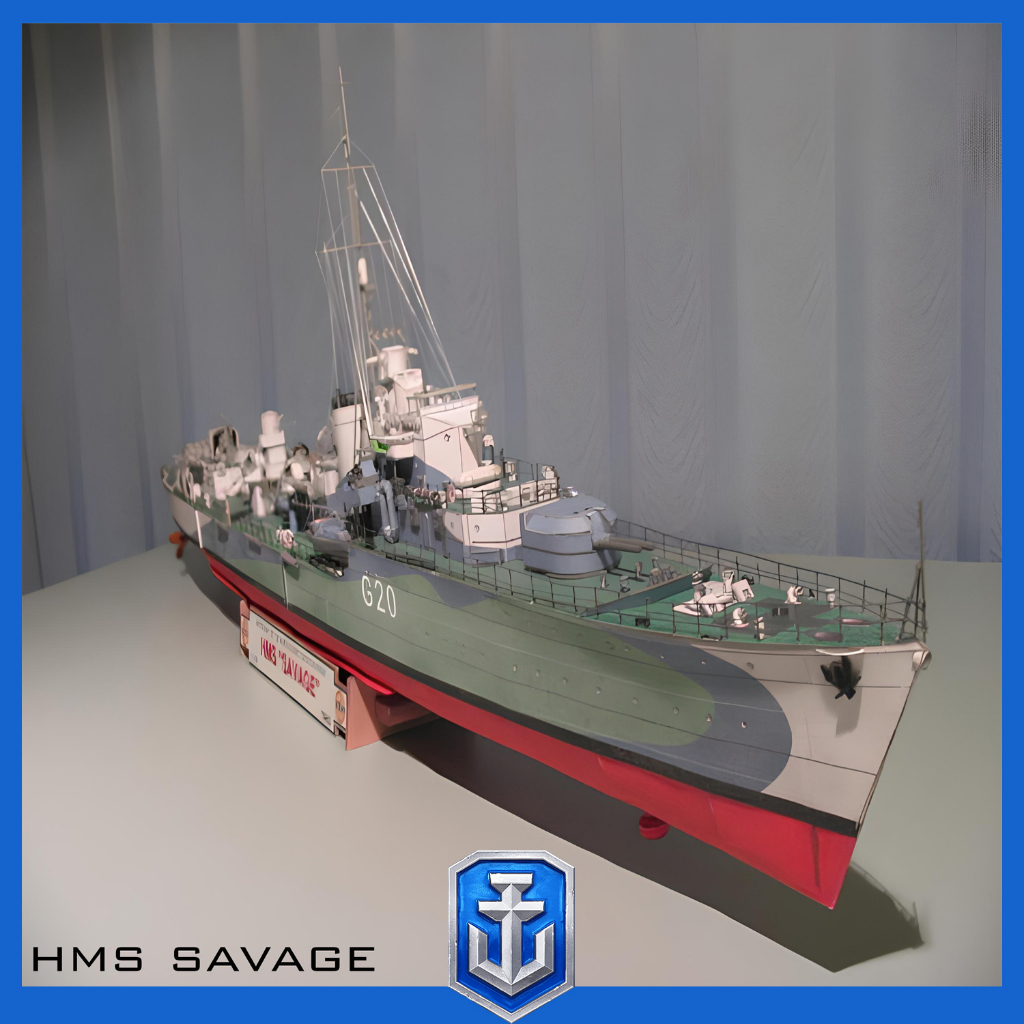 Mô Hình Giấy Khu Trục Hạm Hải Quân Hoàng Gia Anh HMS SAVAGE | Shopee ...