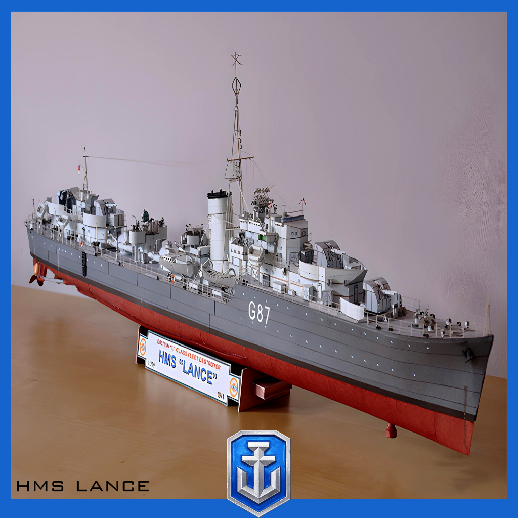 Mô Hình Giấy Khu Trục Hạm Khu Trục Hạm Hải Quân Hoàng Gia Anh HMS LANCE ...