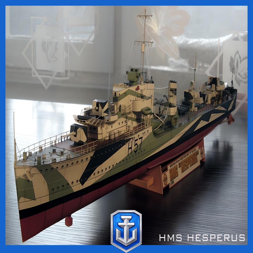 Mô Hình Giấy Khu Trục Hạm Hải Quân Hoàng Gia Anh HMS HESPERUS | Shopee ...