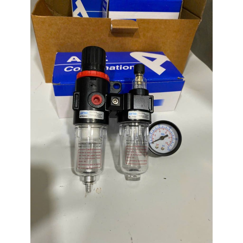 LỌC HƠI KHÍ NÉN AIRTAC AFR 2000 TÁCH NƯỚC + DẦU CÓ ĐIỀU ÁP & ĐỒNG HỒ HIỂN THỊ ÁP SUẤT | Shopee ...