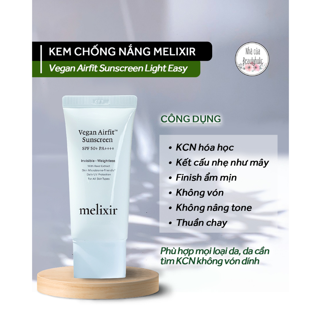 [BAO BÌ MỚI 2023] Kem chống nắng hóa học thuần chay MELIXIR VEGAN ...