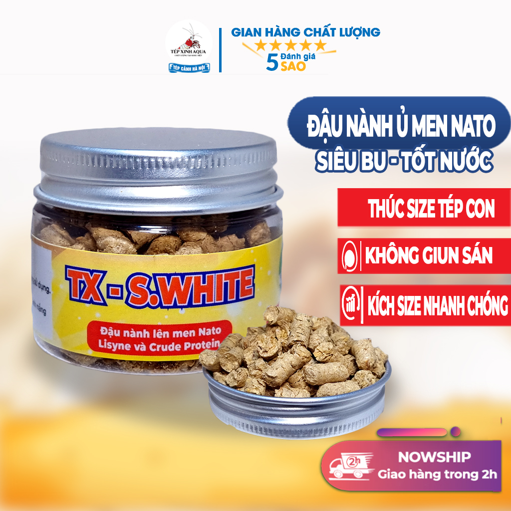 Thức ăn tép cảnh - TX- S.WHITE - Vỏ đậu nành cho tép cao cấp [Tép xinh aqua] | Shopee Việt Nam