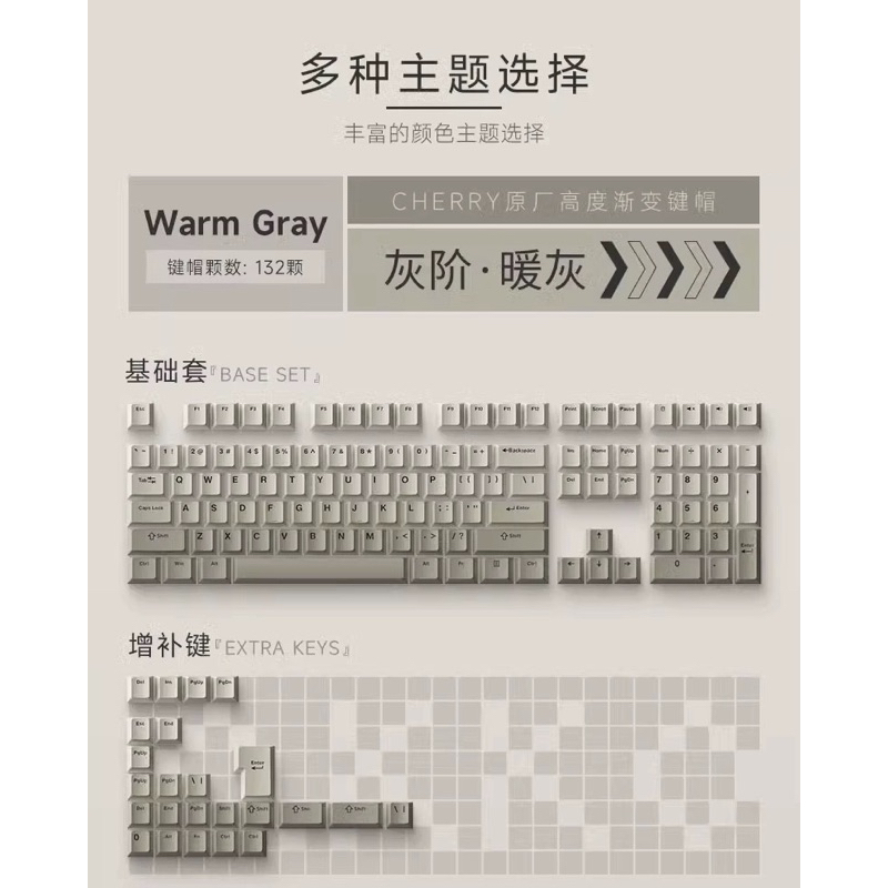 [SẴN] AKKO Keycap set – Cool Gray/ Warm Gray (PBT Double-Shot / Cherry ...