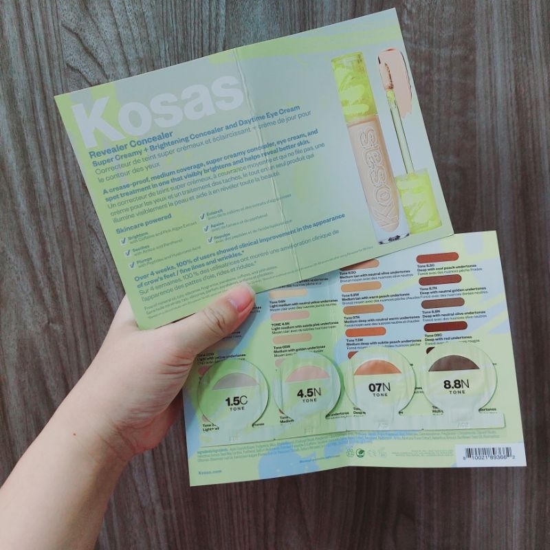 [ Sample 4 Ô ] Kem Che Khuyết Điểm Vùng Mắt Kosas Super Cream + Brightening Concealer and ...
