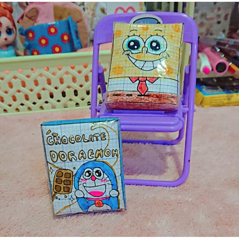 SQUISHY GIẤY HANDMADE 3D HÌNH CHOCOLATE DORAEMON VÀ BỌT BIỂN SPONGEBOB ...