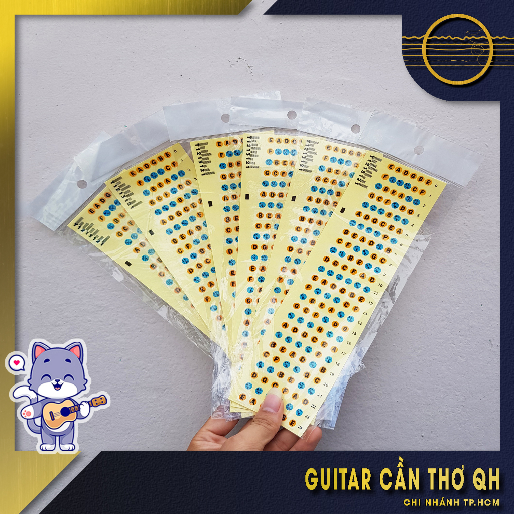 Miếng dán Note nhạc - đánh dấu tên nốt nhạc trên cần đàn Guitar ...