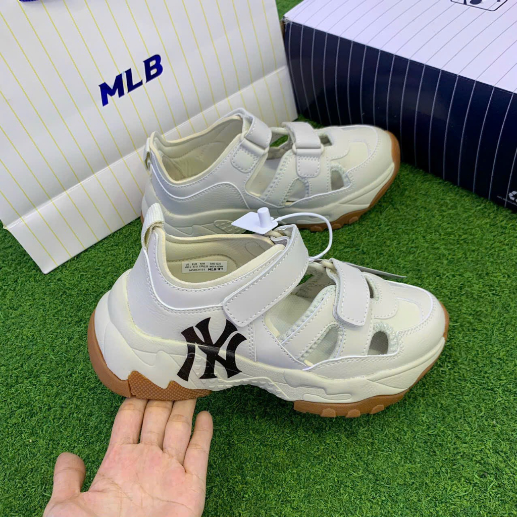 Giày MLB BigBall Chunky Mask Ny, Giày mlb quai dán Thể Thao MLB Nâu Kem ...