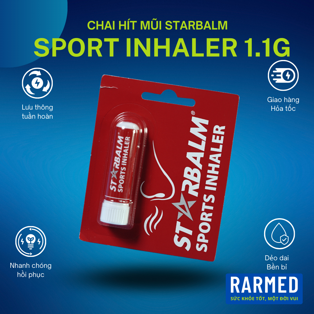 Chai hít thông đường hô hấp Starbalm Sport Inhaler 1.1g dễ chịu, tăng ...