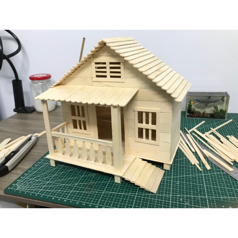 Mô hình nhà bằng que kem - Quà tặng handmade #1 | Shopee Việt Nam