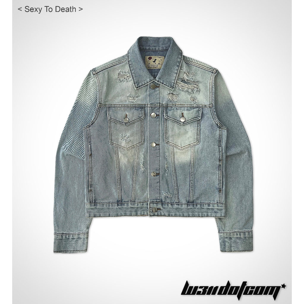 Áo Khoác DISTRESSED DENIM "W311Dotcom (Crop Jacket) Nam/Nữ, 100% Cotton ...