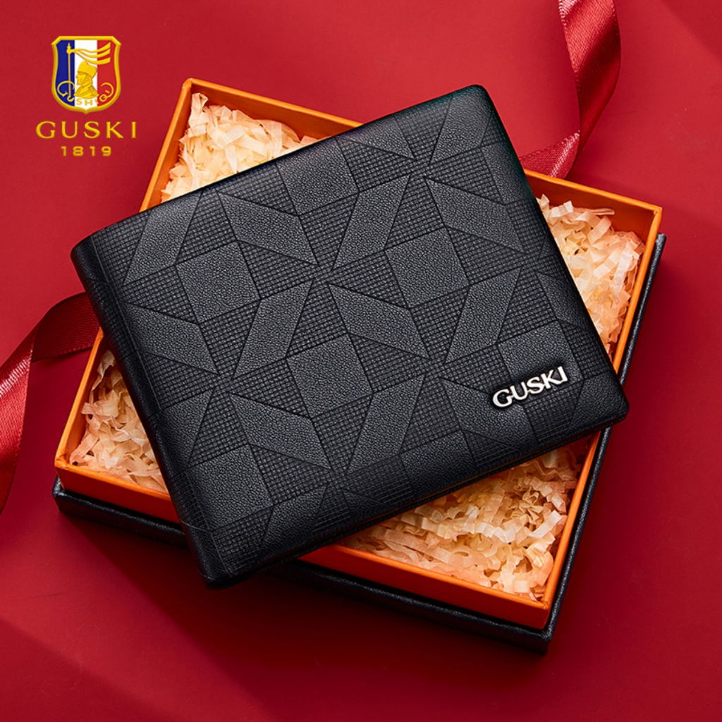 Ví nam cao cấp da bò GUSKI,bóp da nam da thật GKV03 | Shopee Việt Nam