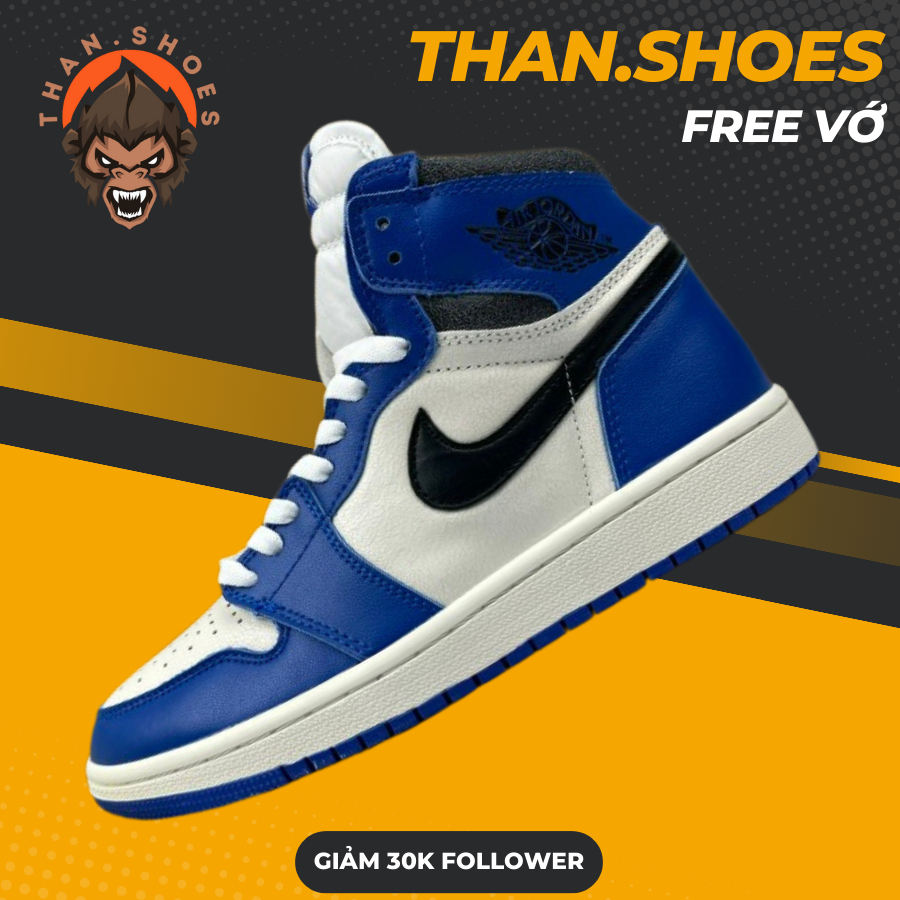 Giày JD1 Retro High OG Royal Reimagined, JD1 Cao Xanh Trắng Da Nứt Bản ...