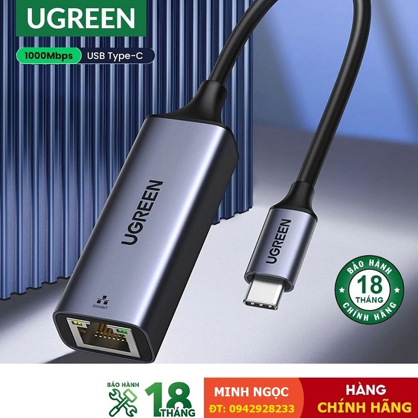 Cáp chuyển đổi Usb Type-C sang Lan 10/100/1000Mbps Ugreen 50737 vỏ nhôm ...