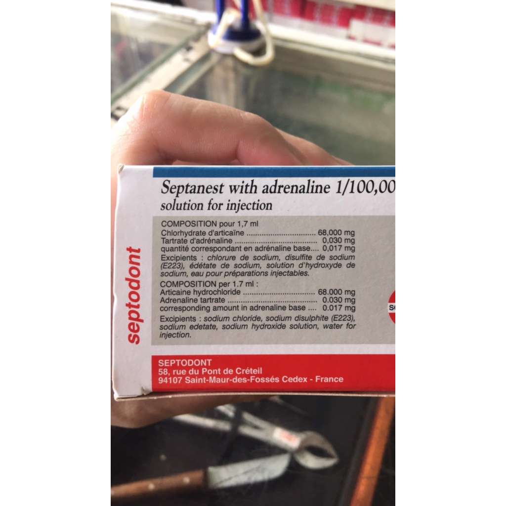 TÊ TIÊM SEPTANEST WITH ADRENALINE (hộp 50 ống) | Shopee Việt Nam