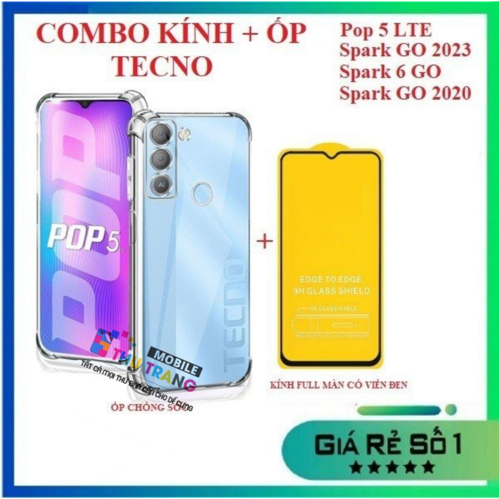 Combo Tecno Spark 6 GO / Spark GO 2022 - 2023 Kính Cường Lực Full Màn ...