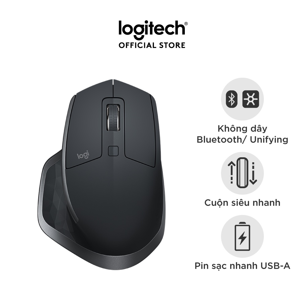 Chuột không dây Bluetooth Logi MX Master 2s - form to, pin sạc USB-A ...