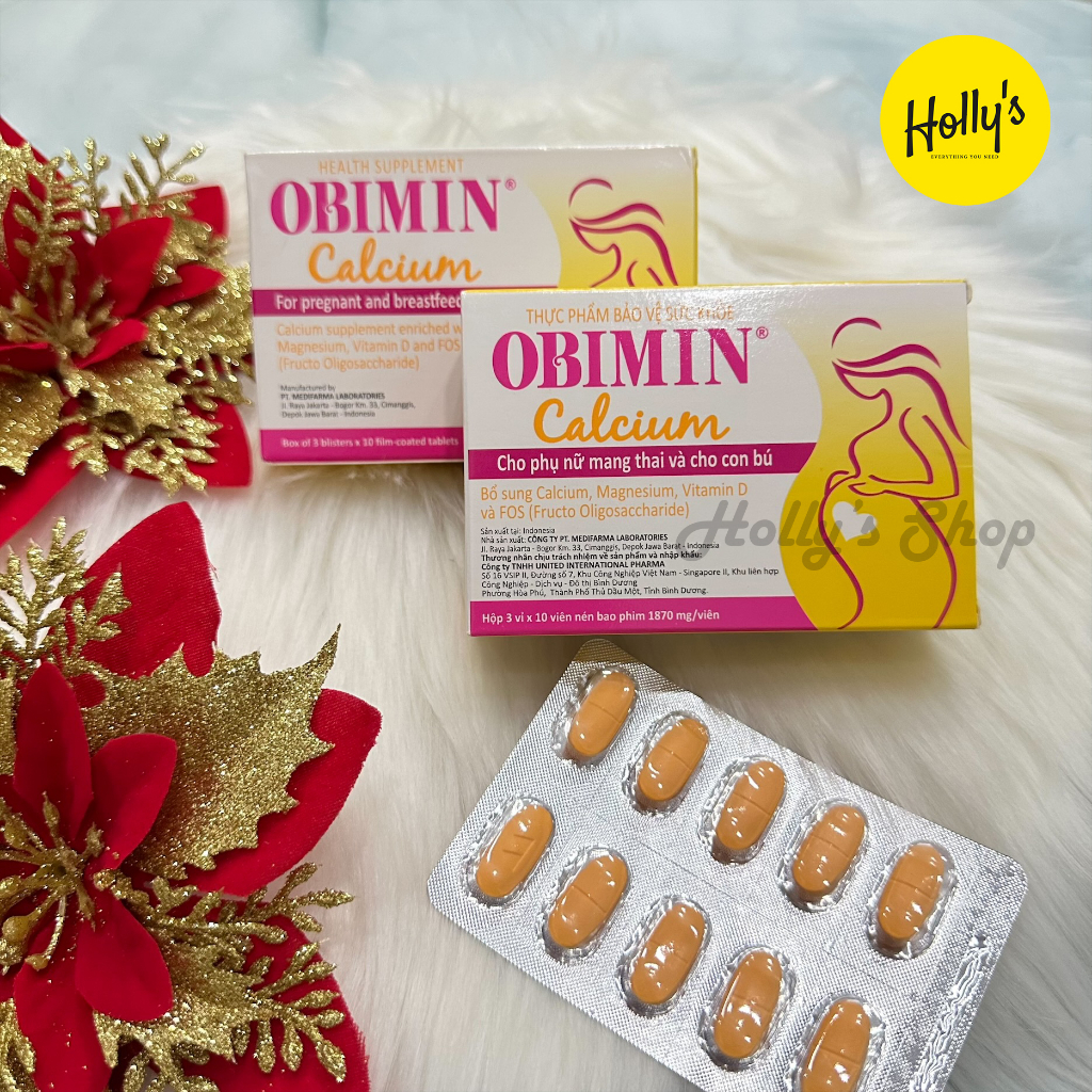 OBIMIN CALCIUM Viên uống bổ sung canxi mẹ bầu Hộp 30 viên | Shopee Việt Nam