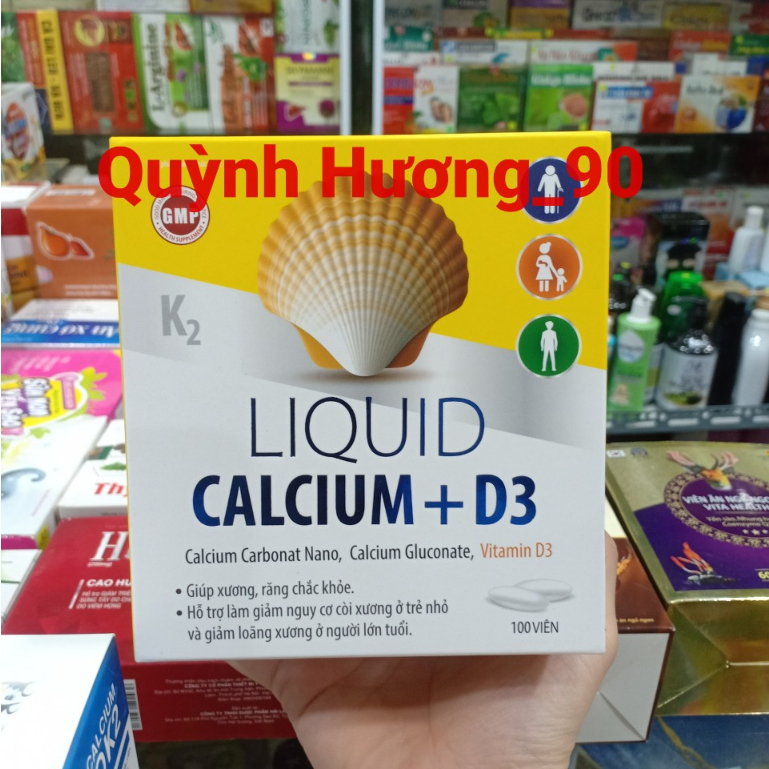 Viên uống bổ sung Canxi LIQUID CALCIUM+D3 hộp 100 viên giúp xương chắc ...