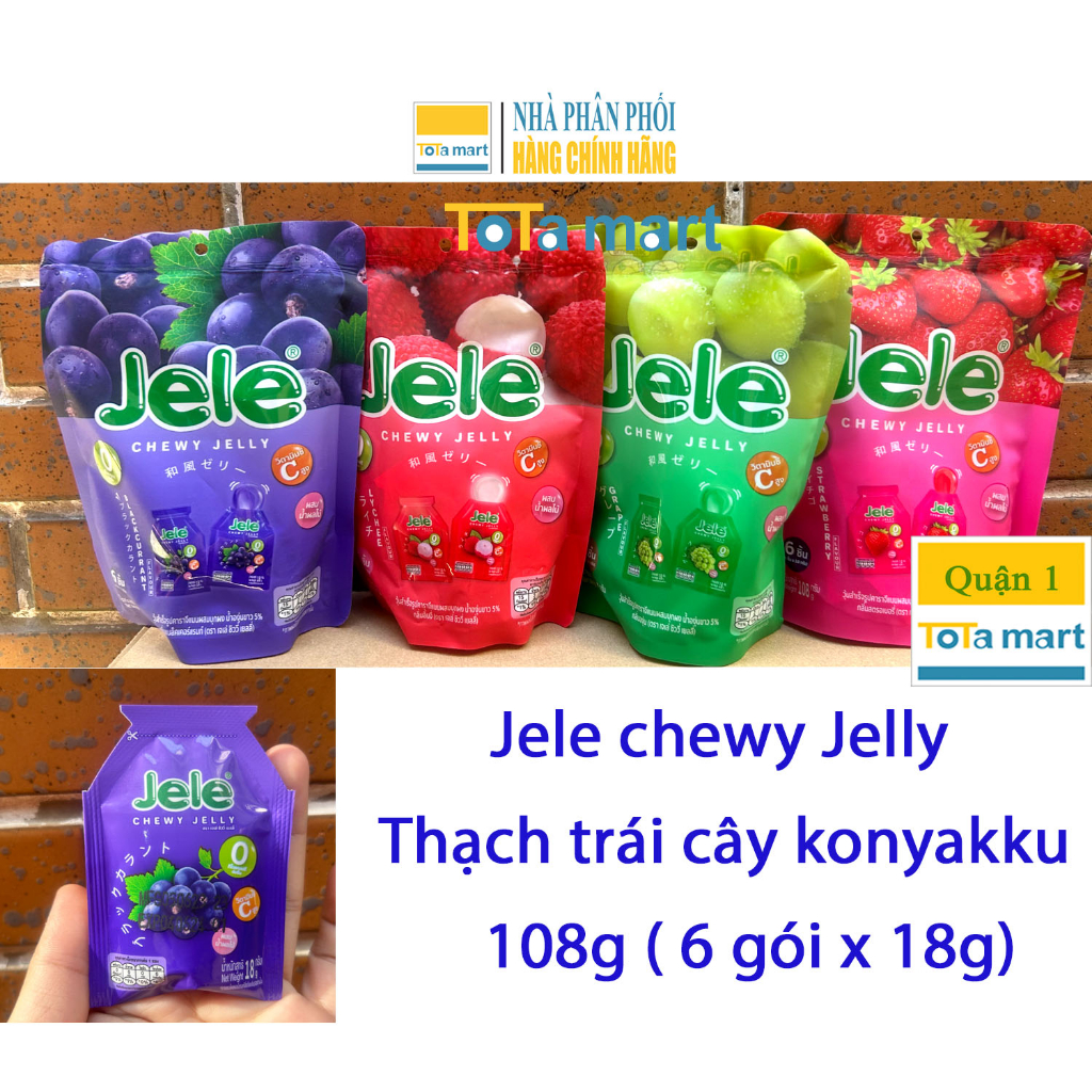 (hsd 07,08/2024) Thạch Jele Chewy Jelly Konyakku gói 6 cái (108g) | Shopee Việt Nam