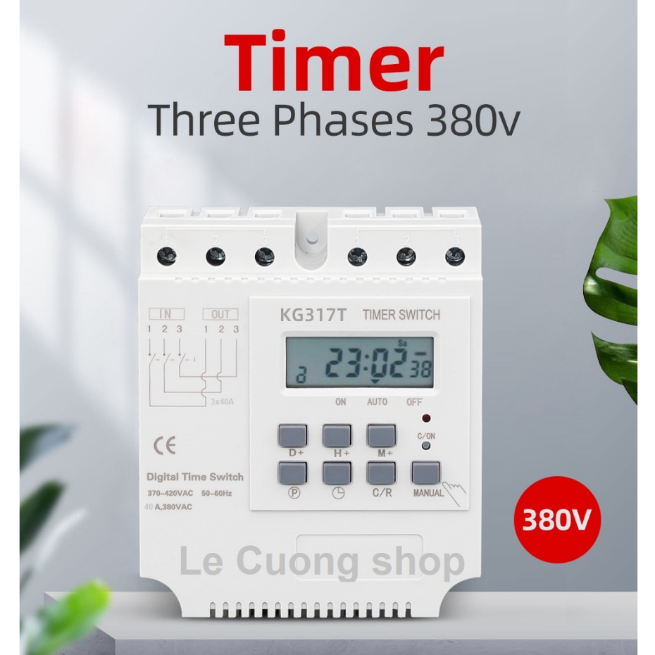 Công Tắc Hẹn Giờ 3 Pha 380V 4KW KG317T công suất cao cho máy bơm nước ...