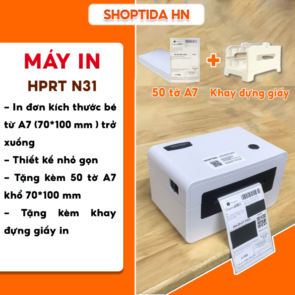 Máy in đơn hàng HPRT N43BT/SL43 in đơn hàng, logo, minicode, phiếu gửi ...