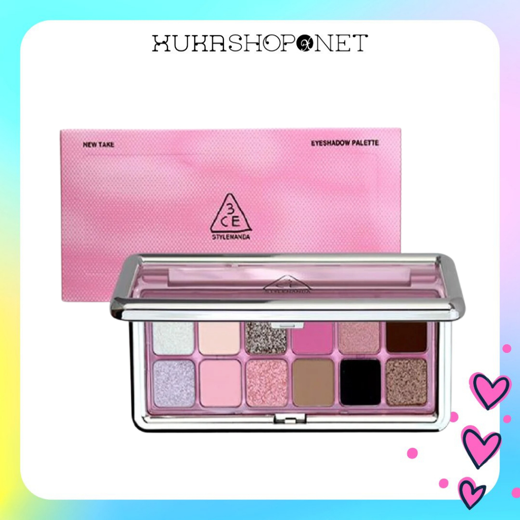 Bảng mắt 3CE 12 ô New Take Eyeshadow màu Creative Filter( hồng lạnh) | Shopee Việt Nam