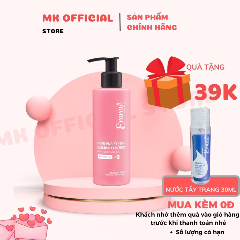Sữa rửa mặt cho da dầu mụn Emmié 180ml - MK OFFICIAL STORE | Shopee Việt Nam