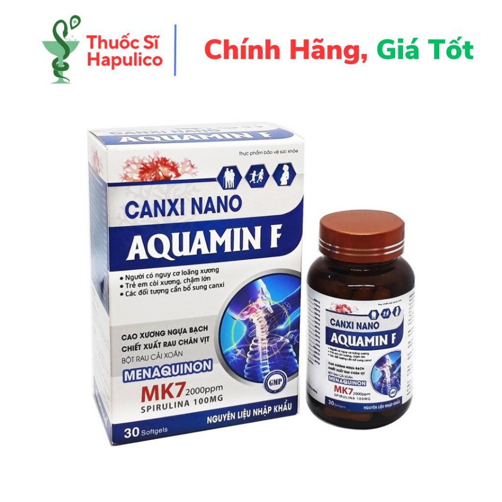 Viên Uống Bổ Sung Canxi Nano Aquamin F + Vitamin D3, Vitamin K2 Phát triển hệ xương, chắc khỏe ...