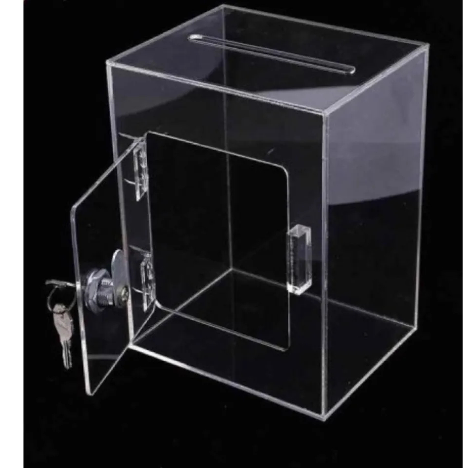 Thùng phiếu, hòm phiếu, hòm bốc thăm, hòm từ thiện mica, có ổ khóa ...