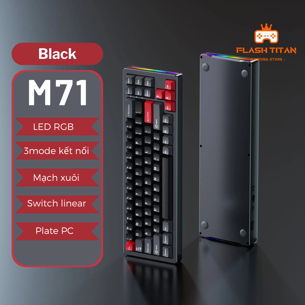 Bàn Phím Cơ Không Dây M71 Nhôm CNC 3 Mode kết nối - Hỗ trợ Hotswap ...