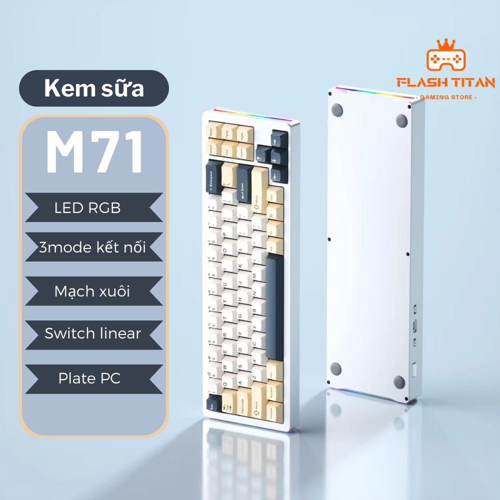Bàn Phím Cơ Không Dây M71 Nhôm CNC 3 Mode kết nối - Hỗ trợ Hotswap ...