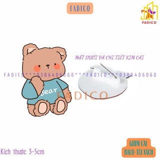 Ghim cài Balo túi ví,Trâm cài balo HOẠT HÌNH GẤU dễ thương,kích thước 3 ...