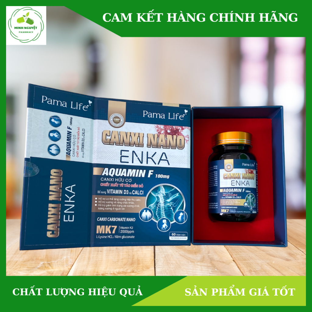 Bổ sung Calci cho cơ thể, hỗ trợ tăng cường hấp thu Calci. CANXI NANO ENKA (Hộp 1 chai 60 viên ...