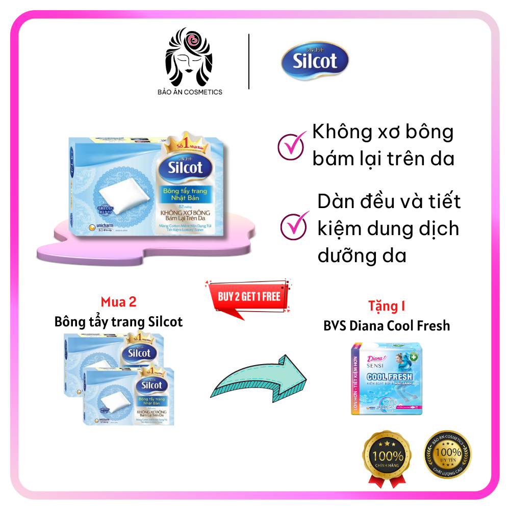 Bông Tẩy Trang Silcot 82 miếng (Mua 2 tặng 1 hộp bvs) | Shopee Việt Nam
