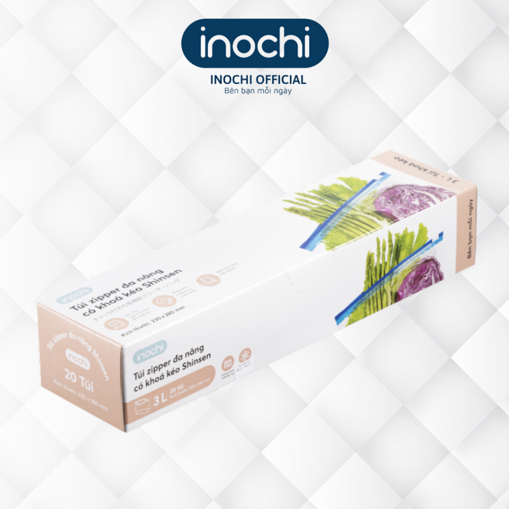 Túi zipper đa năng Shinshen Inochi 3L (có khoá kéo - đáy mở rộng) tiêu ...