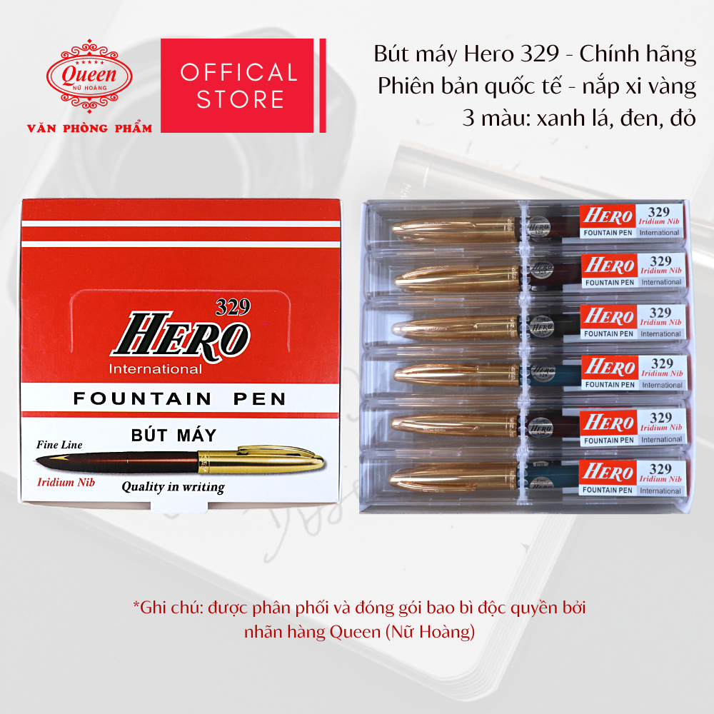 Bút máy Hero 329 - Ngòi viết trơn, êm, mịn, mực chảy đều, lưu loát ...