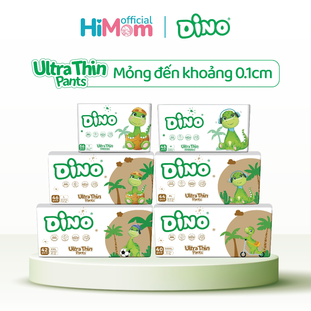 Bỉm/Tã dán/quần Dino cho bé, siêu thấm hút, chống hăm, chống tràn hiệu ...