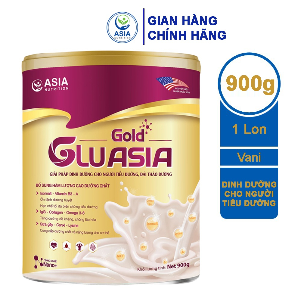 Sữa tiểu đường Glu Asia Gold cao cấp ASIA NUTRITION 900g tác dụng cung cấp dinh dưỡng, năng ...