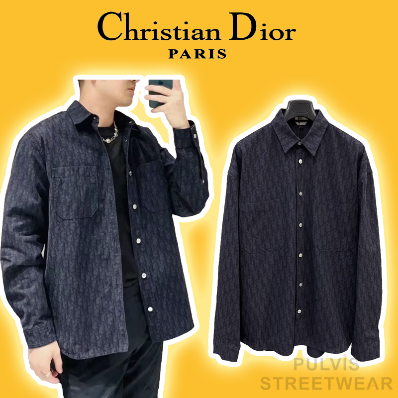 ⚡️[Hight Quality] - Áo Sơ Mi DlOR Oblique Kasuri Monogram Cotton Denim ...