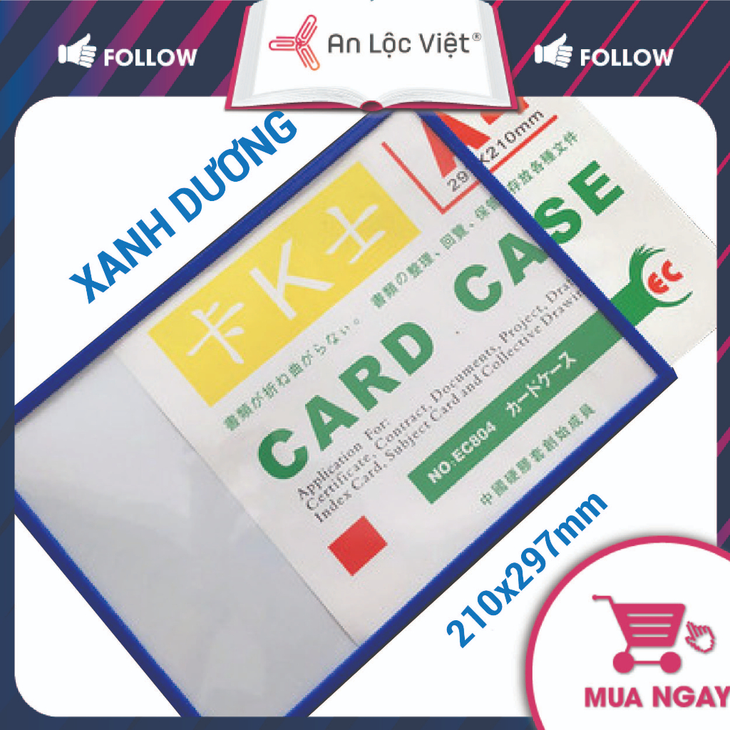 Card case A4 nam châm dày Sanqi - Telun với chất liệu nhựa PVC trong suốt, mặt sau có nam châm ...